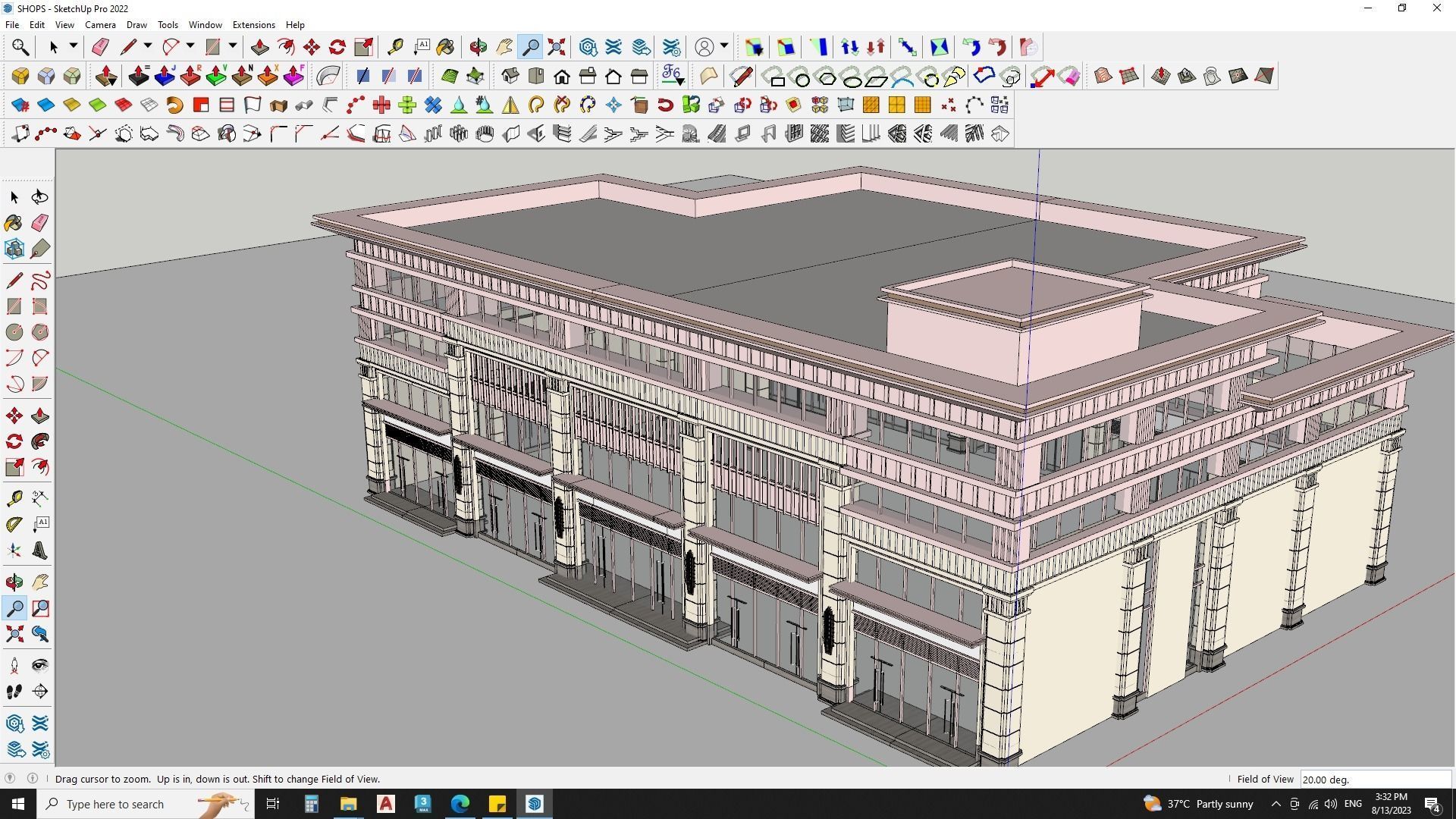 Art deco shopping mall 3d model 3D model | CGTrader