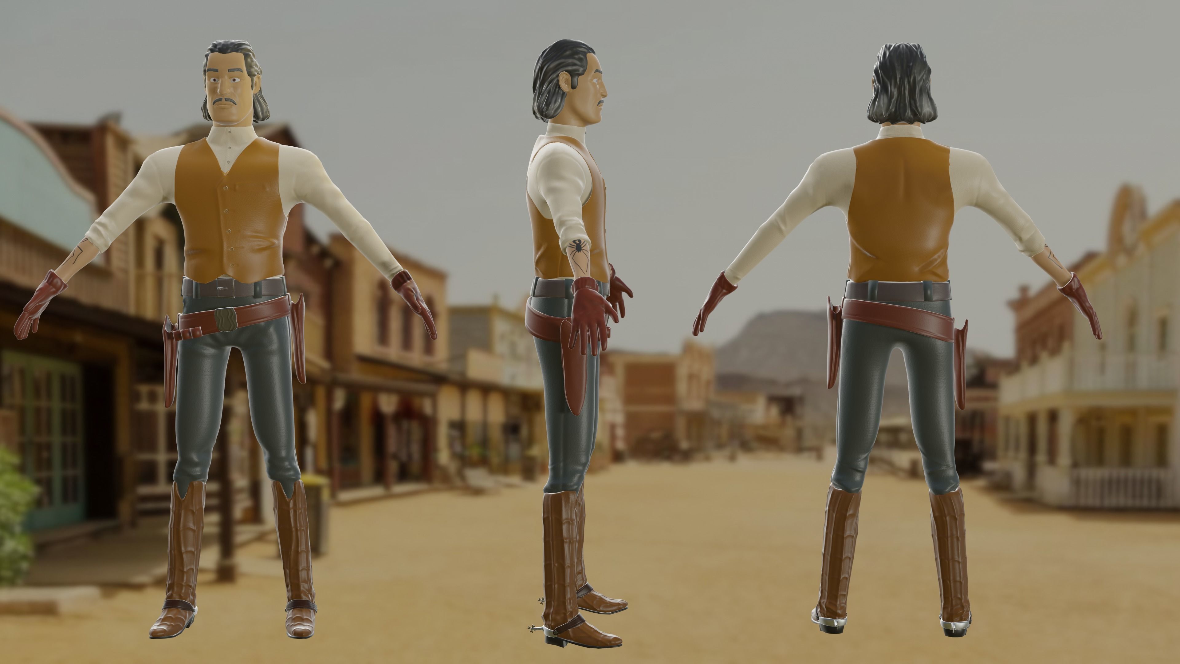 Web Slinger Across the Spider-verse Cowboy Spider-Man 3D Model 3D model ...