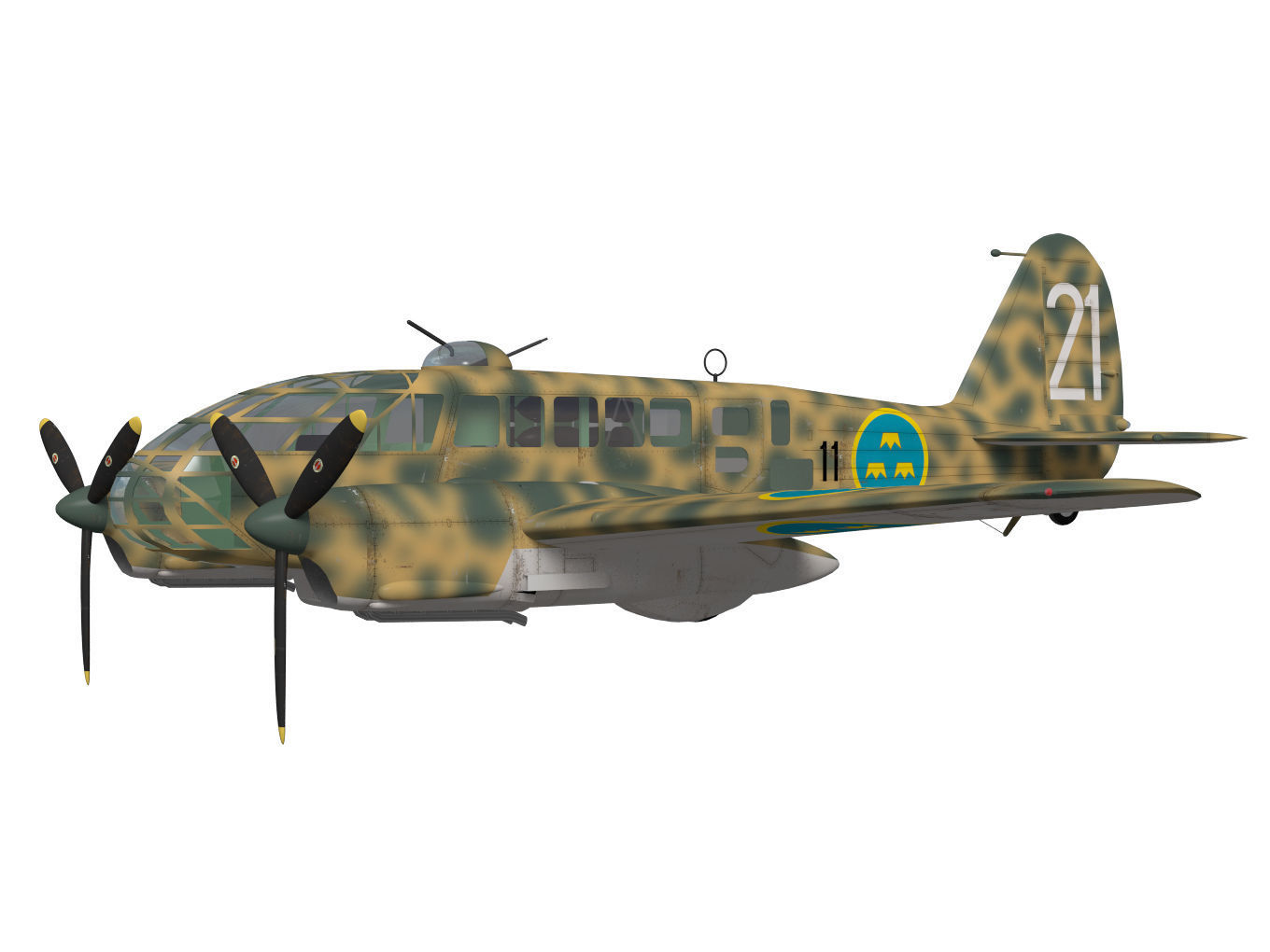 Caproni Ca313 3D model | CGTrader