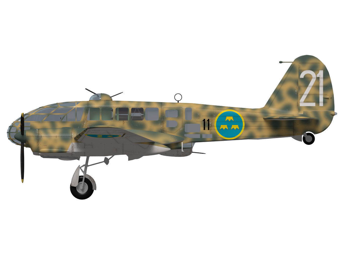 Caproni Ca313 3D model | CGTrader