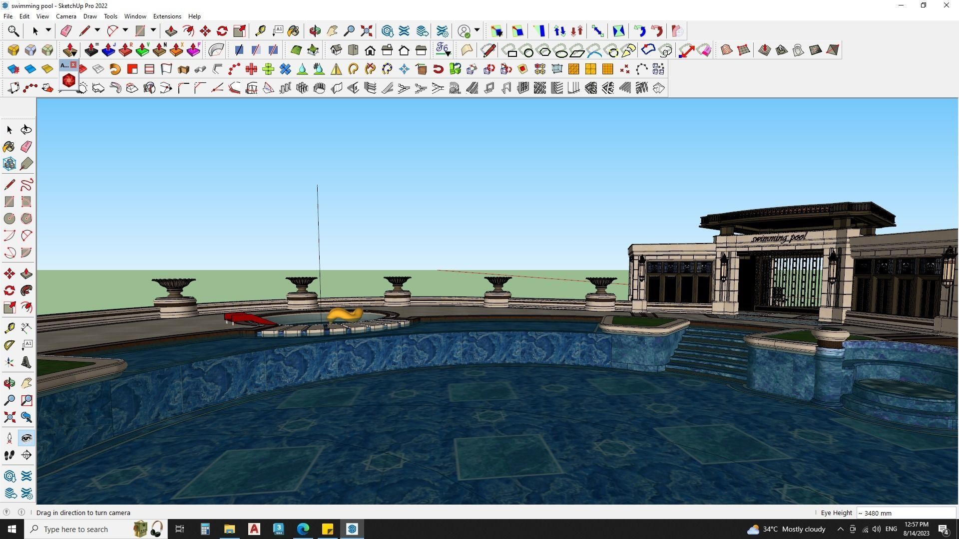 3d model of outdoor swimming pool 3D model | CGTrader