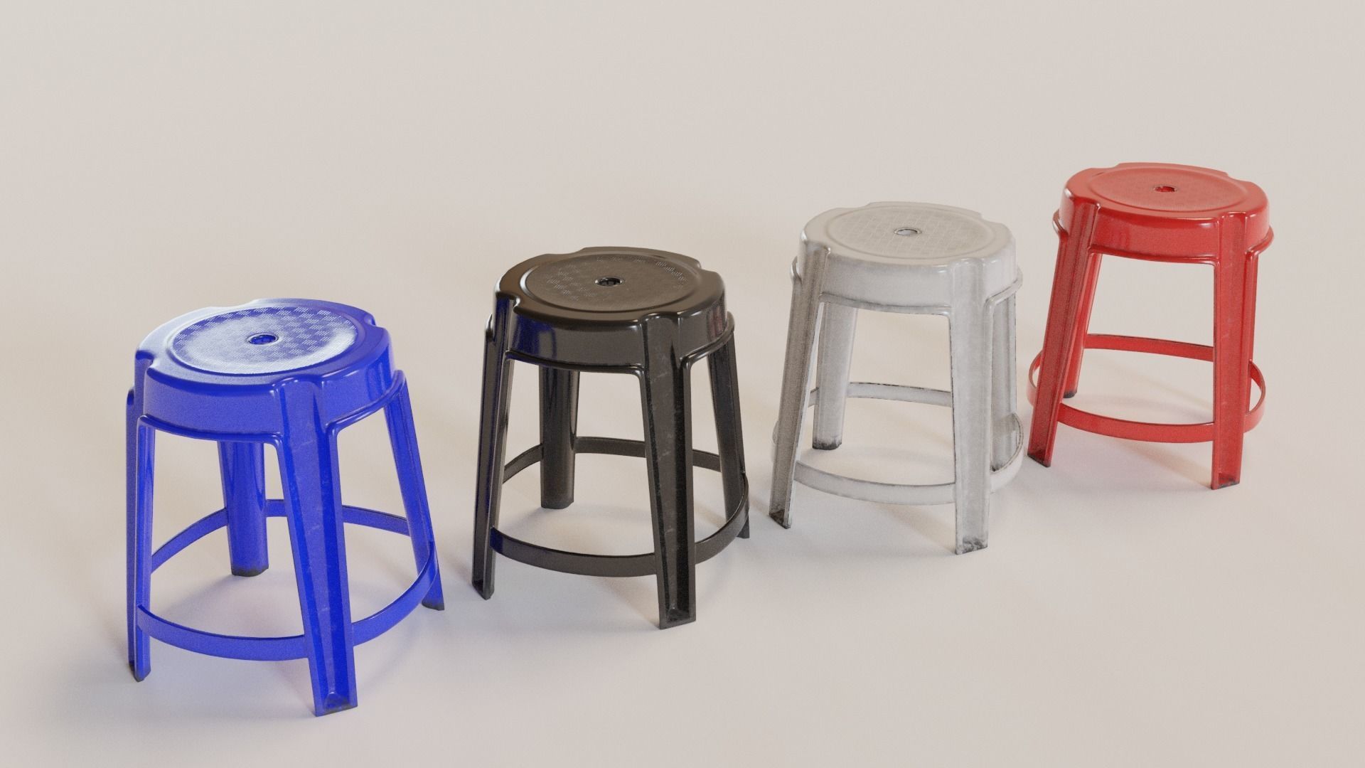 3D model Stackable Plastic Stool VR / AR / low-poly | CGTrader