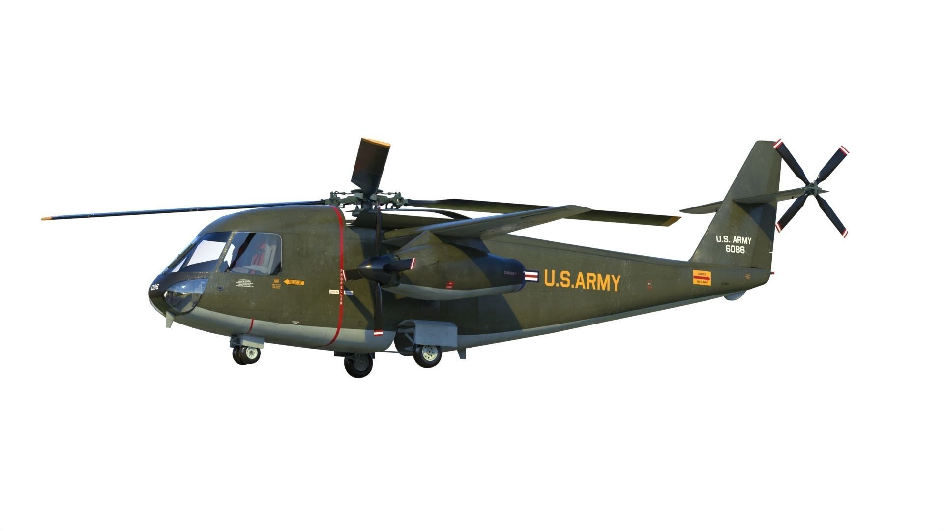 Lockheed CL-945 stowed rotor aircraft CARR 3D model | CGTrader