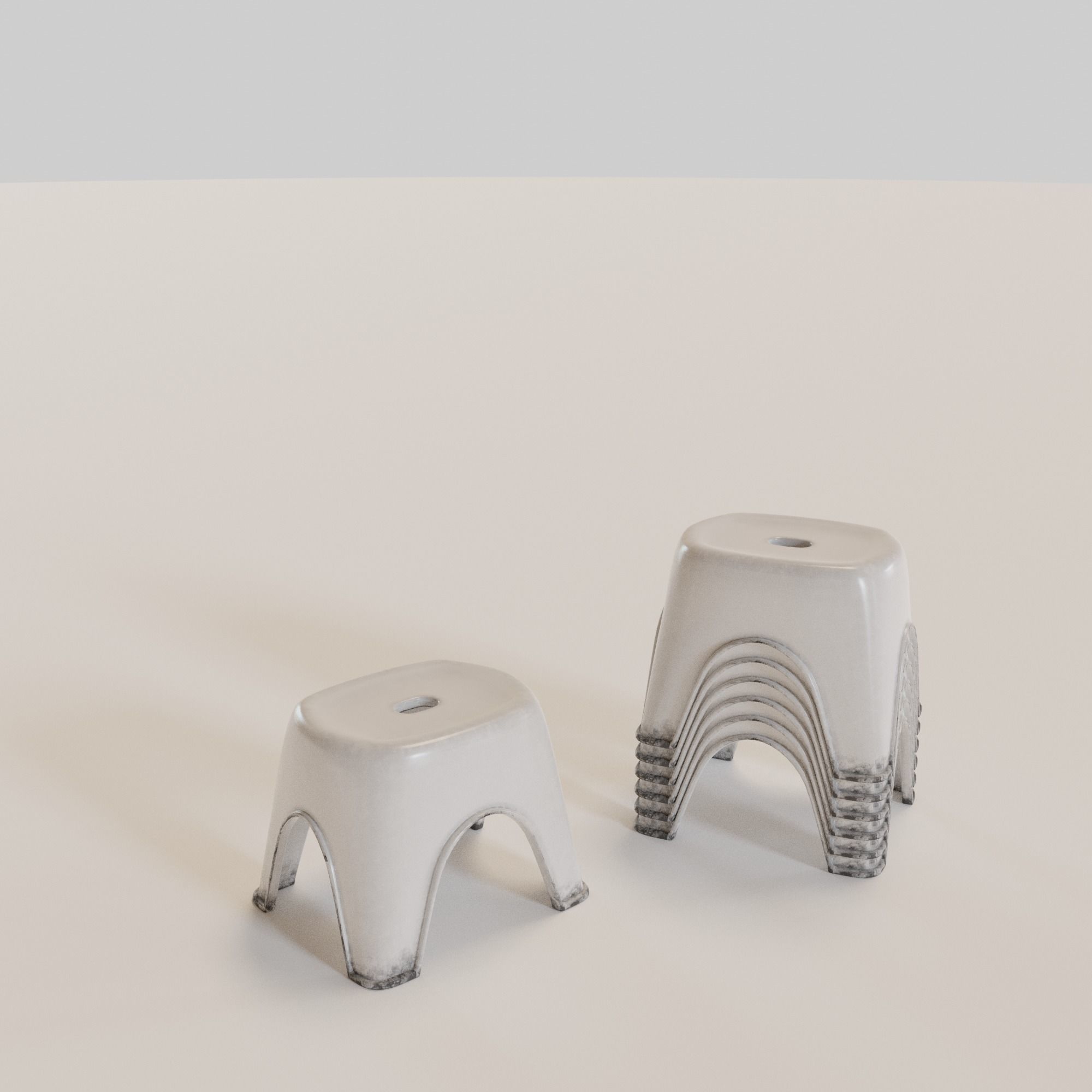 3D model Stackable Small Plastic Stool VR / AR / low-poly | CGTrader