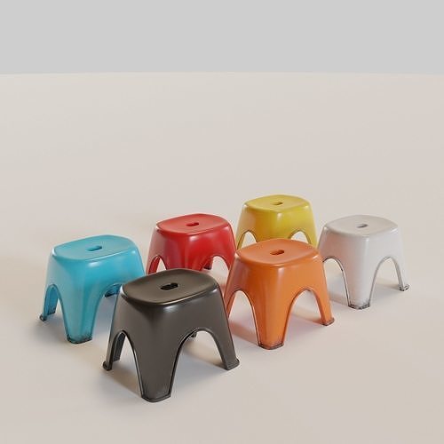 3D model Stackable Small Plastic Stool VR / AR / low-poly | CGTrader