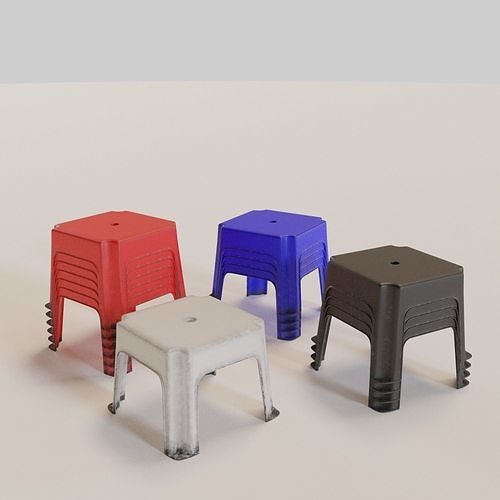 3D model Stackable Small Plastic Stool VR / AR / low-poly | CGTrader