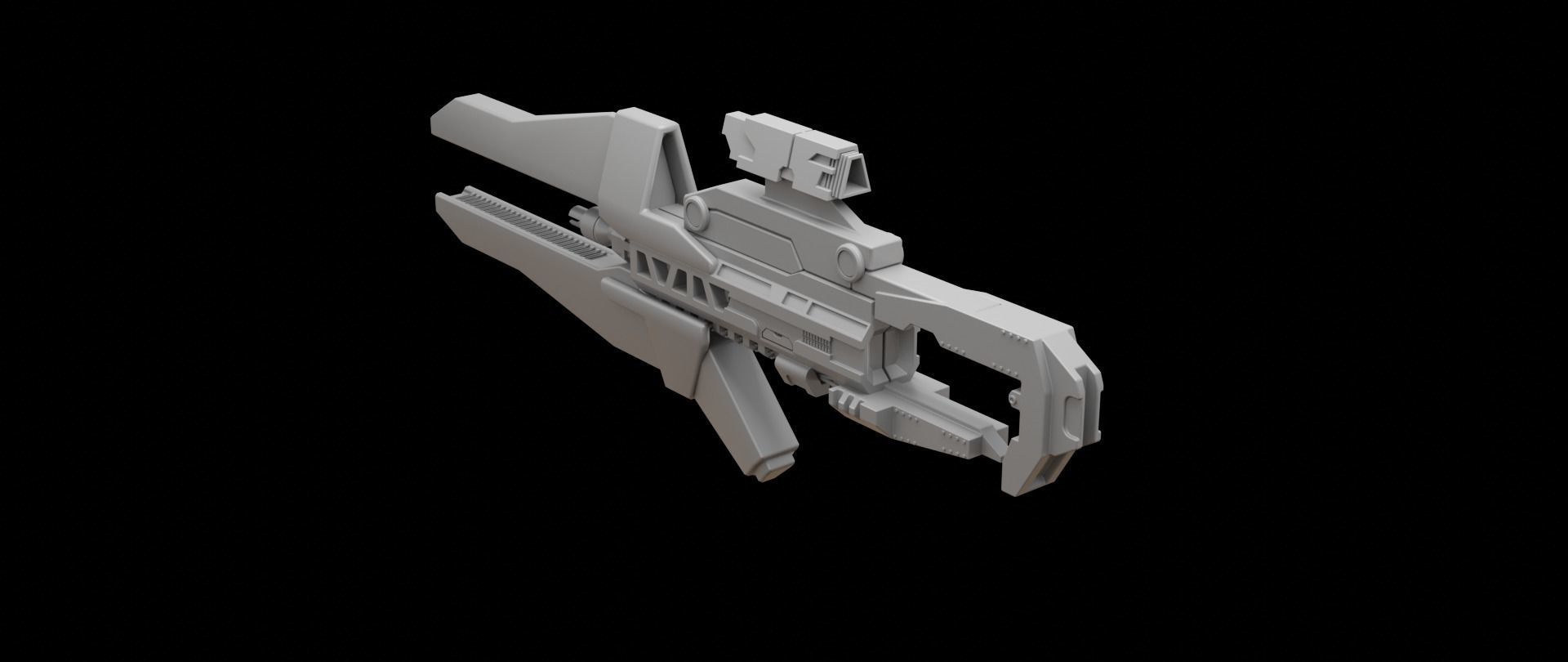 Mecha hard surface assault rifle 3D model | CGTrader