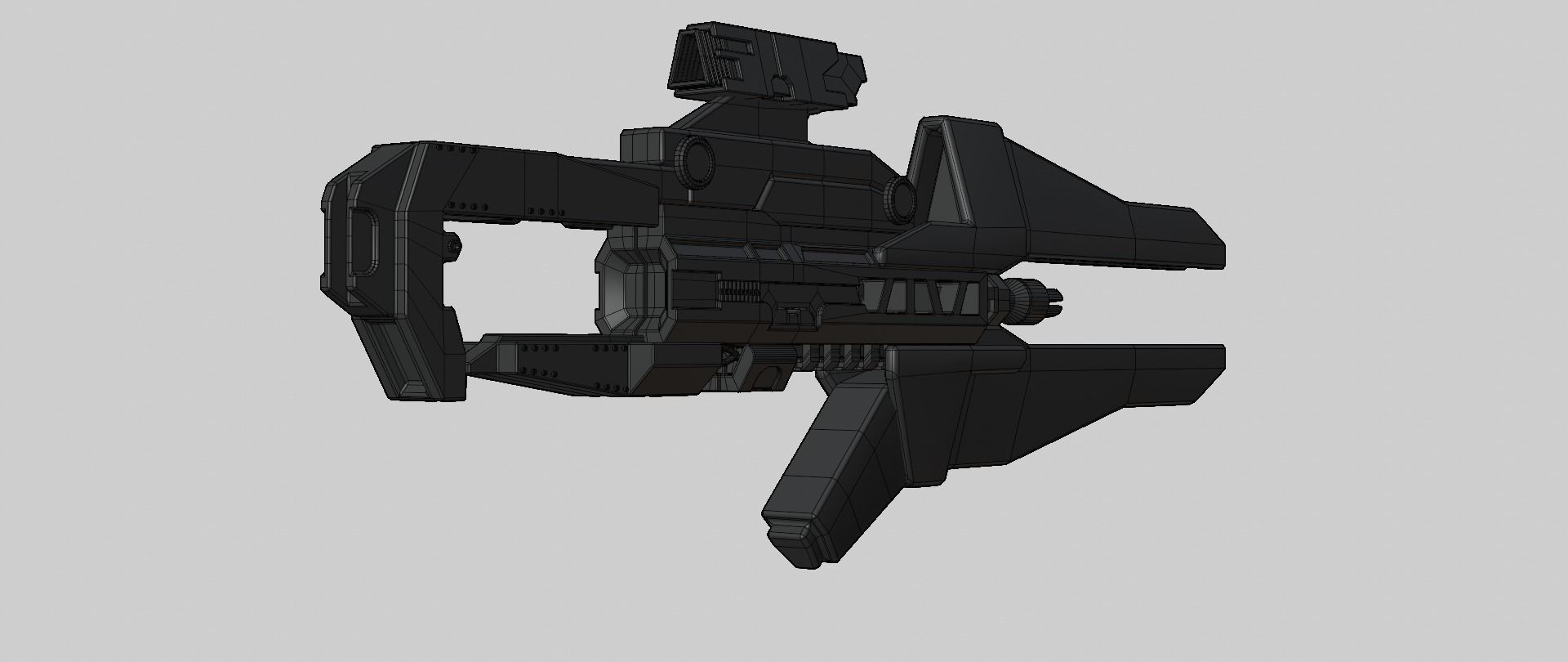 Mecha hard surface assault rifle 3D model | CGTrader