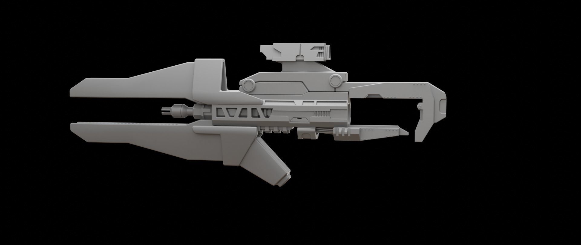 Mecha hard surface assault rifle 3D model | CGTrader
