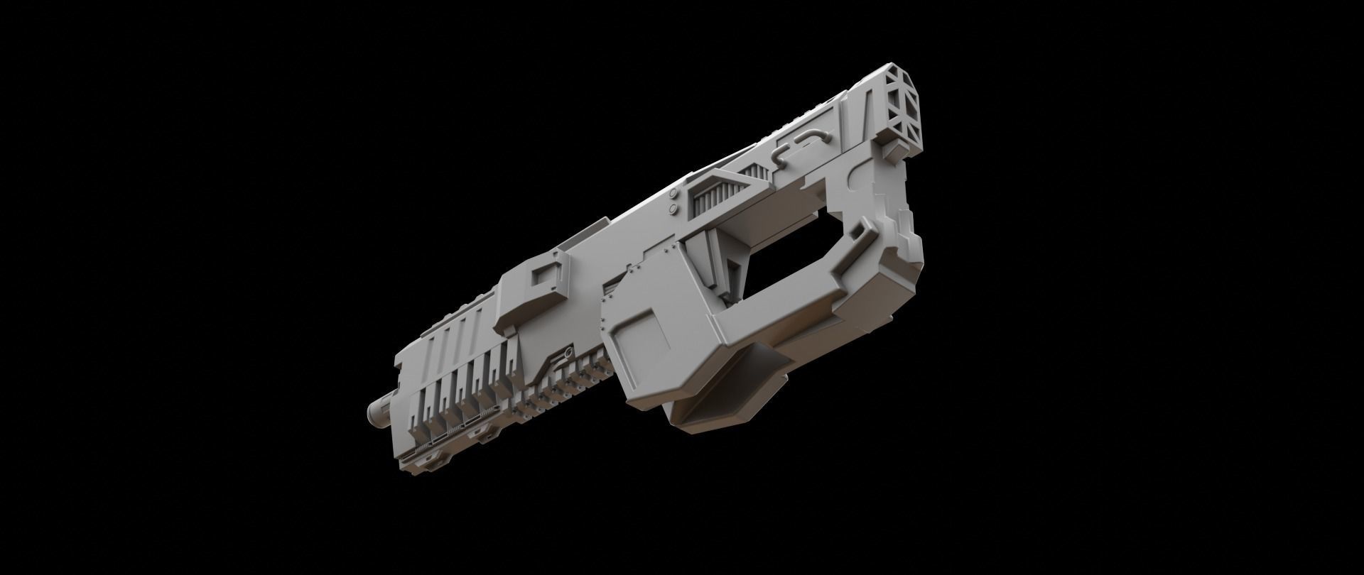 Mecha hard surface assault rifle 3D model | CGTrader