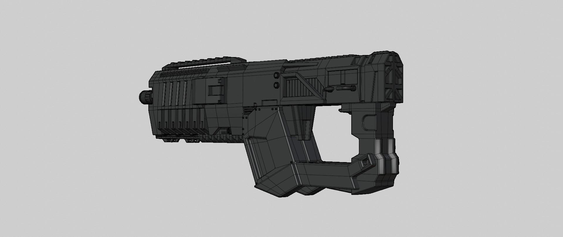 Mecha hard surface assault rifle 3D model | CGTrader
