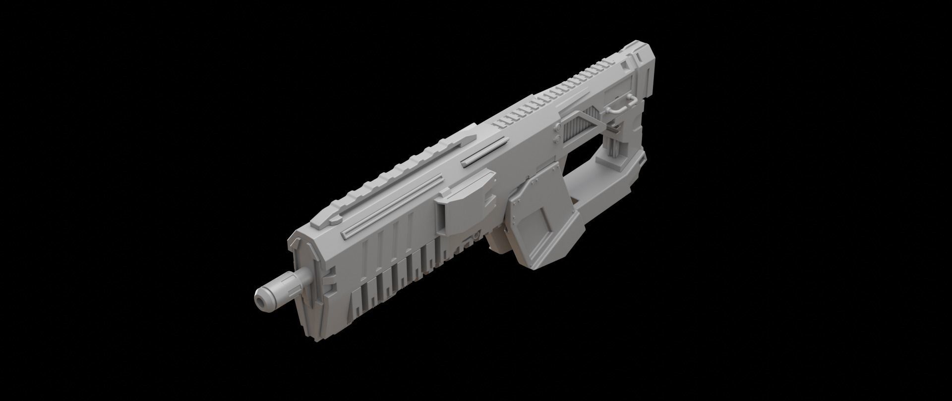Mecha hard surface assault rifle 3D model | CGTrader