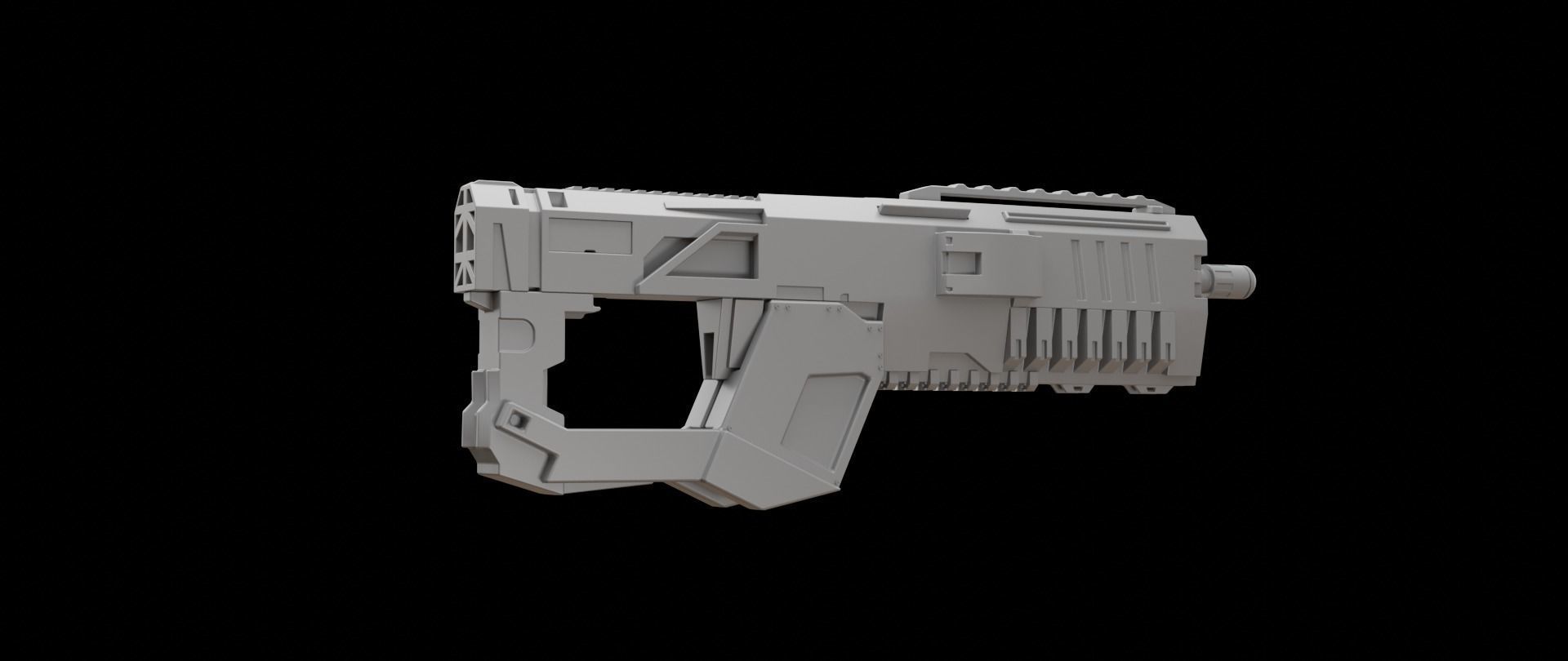 Mecha hard surface assault rifle 3D model | CGTrader