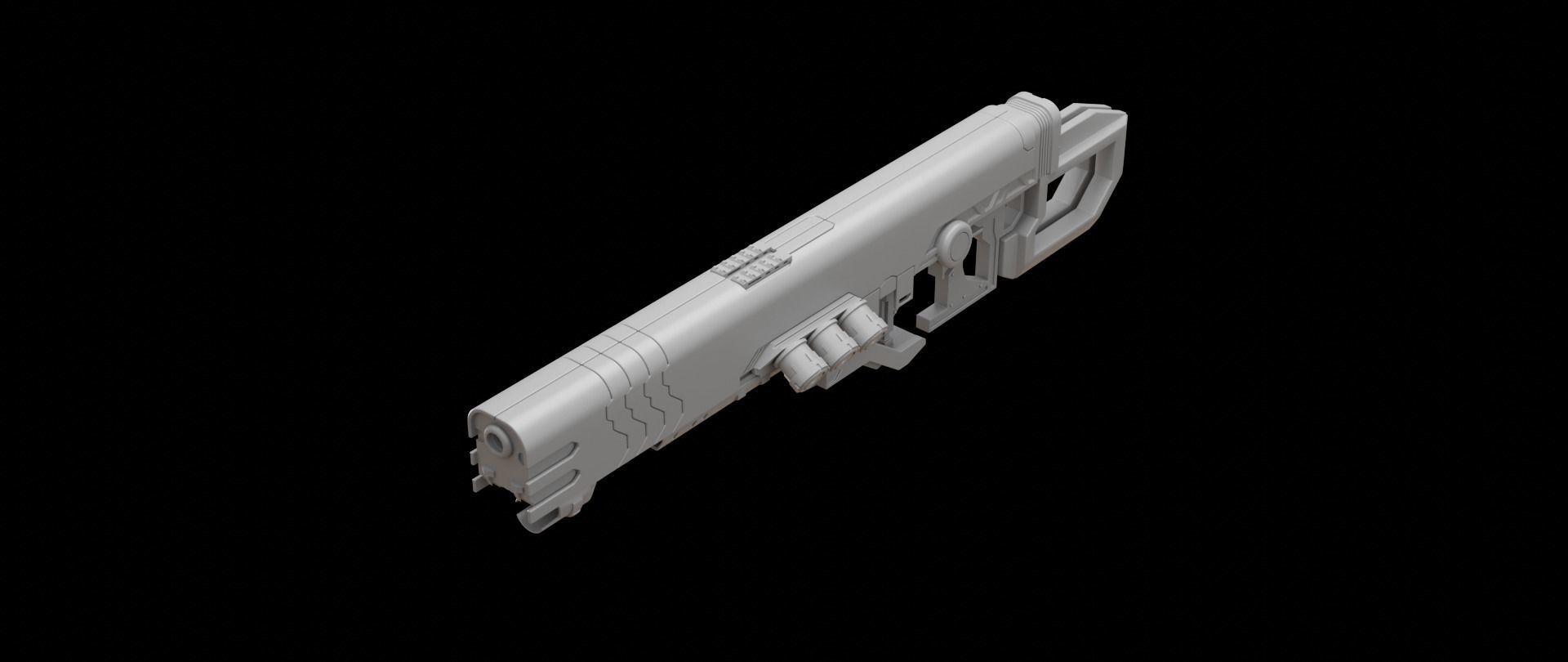 Mecha hard surface assault rifle 3D model | CGTrader
