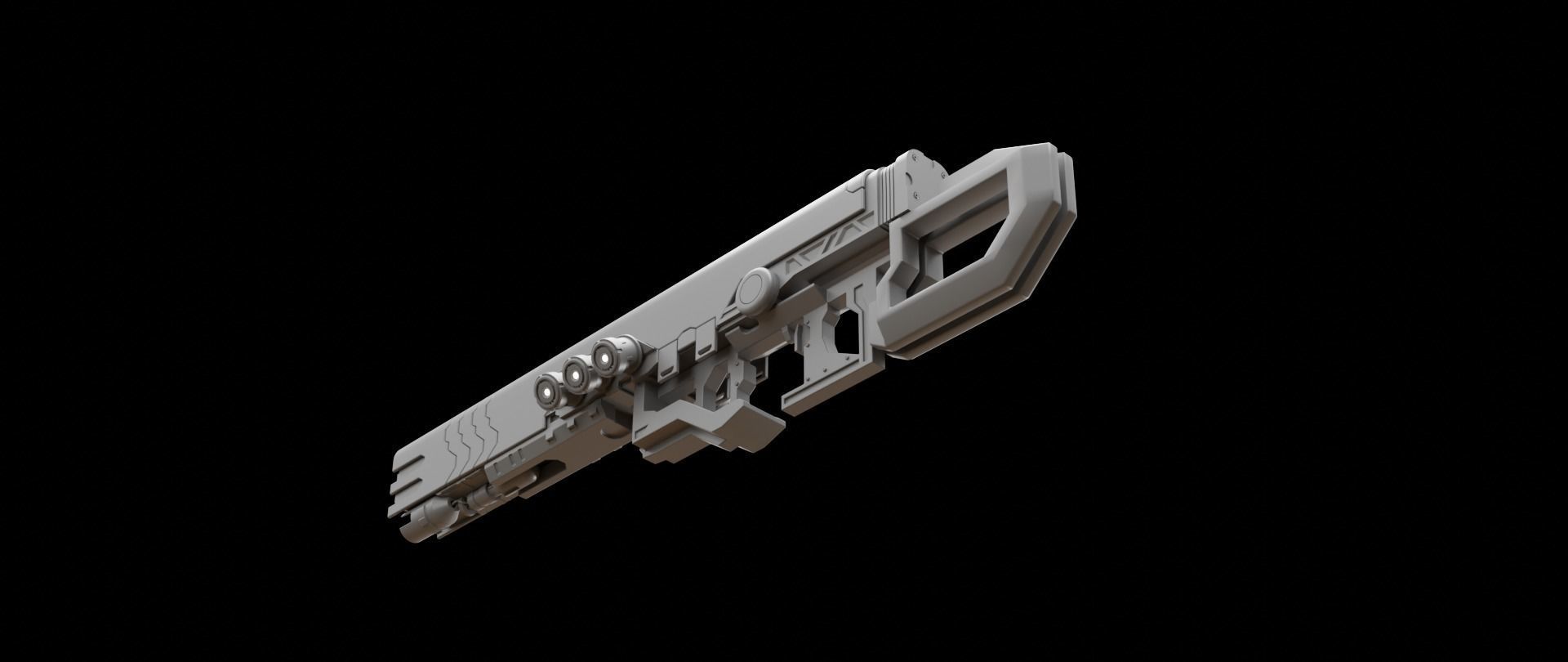 Mecha hard surface assault rifle 3D model | CGTrader