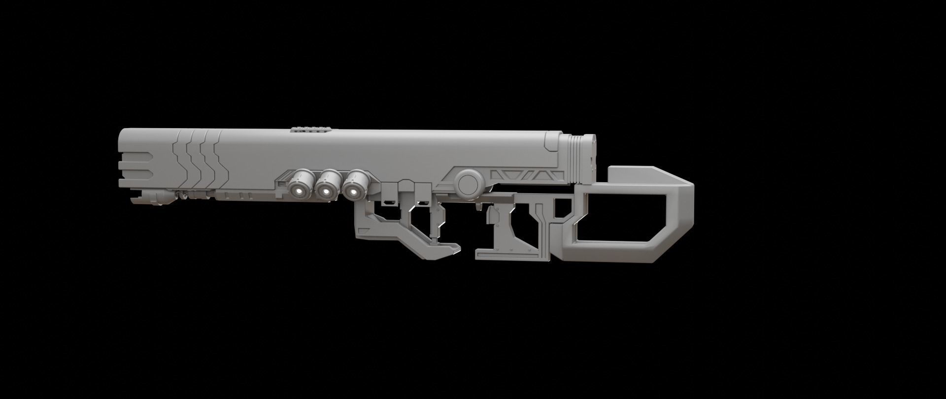 Mecha hard surface assault rifle 3D model | CGTrader