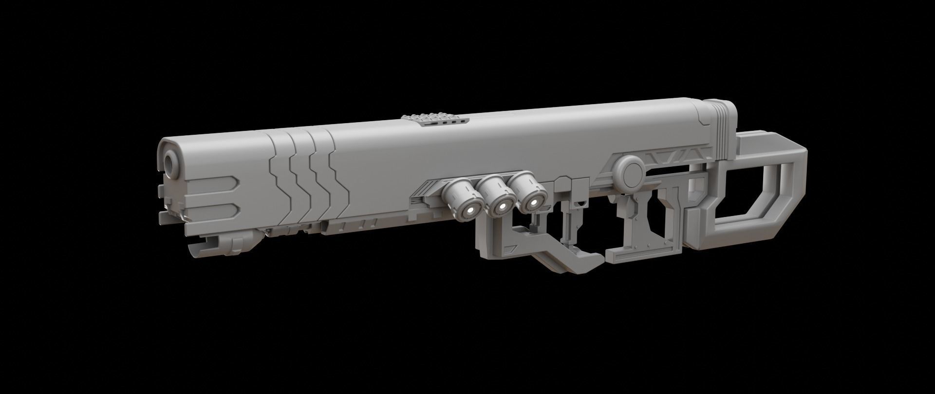 Mecha hard surface assault rifle 3D model | CGTrader