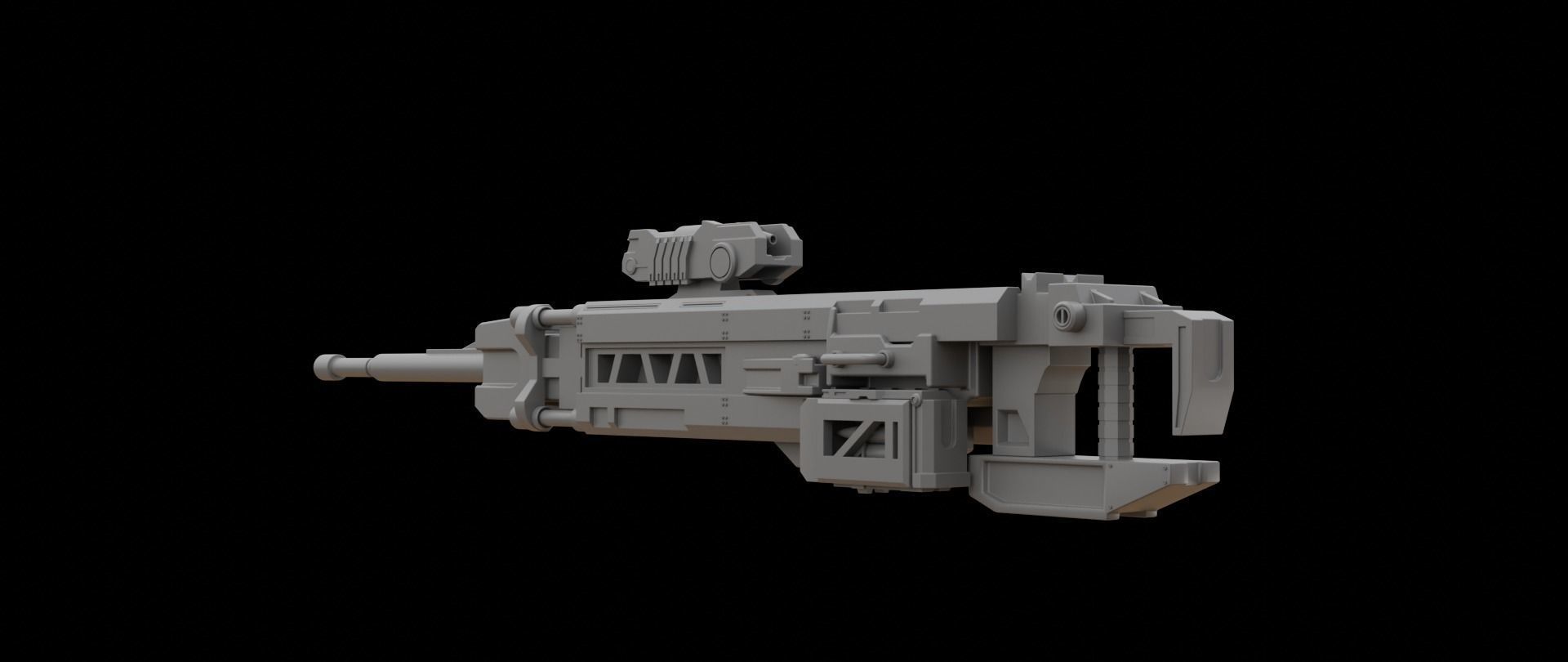 Mecha hard surface sniper rifle 3D model | CGTrader