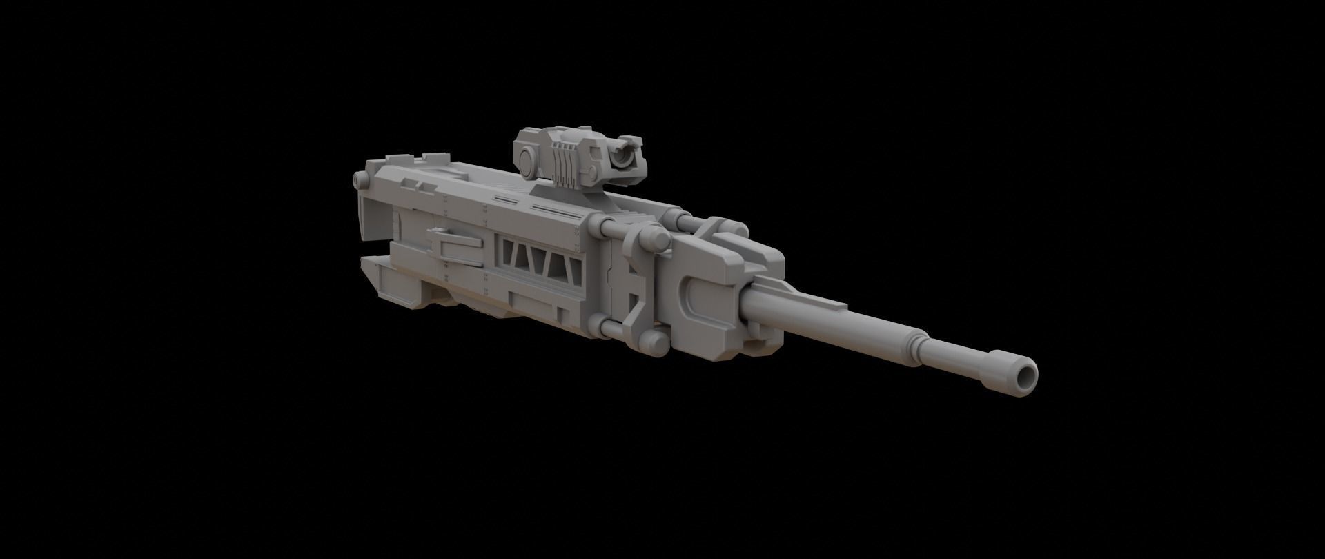 Mecha hard surface sniper rifle 3D model | CGTrader