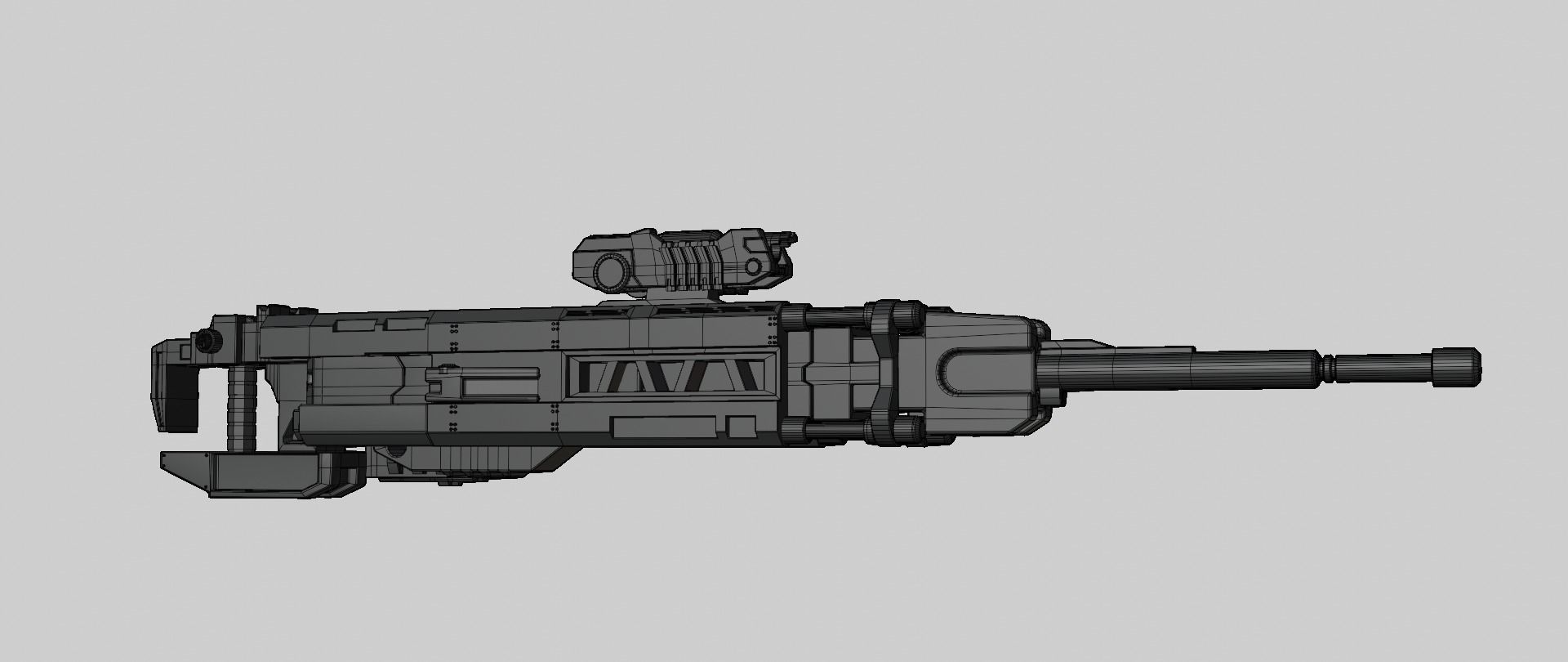 Mecha hard surface sniper rifle 3D model | CGTrader