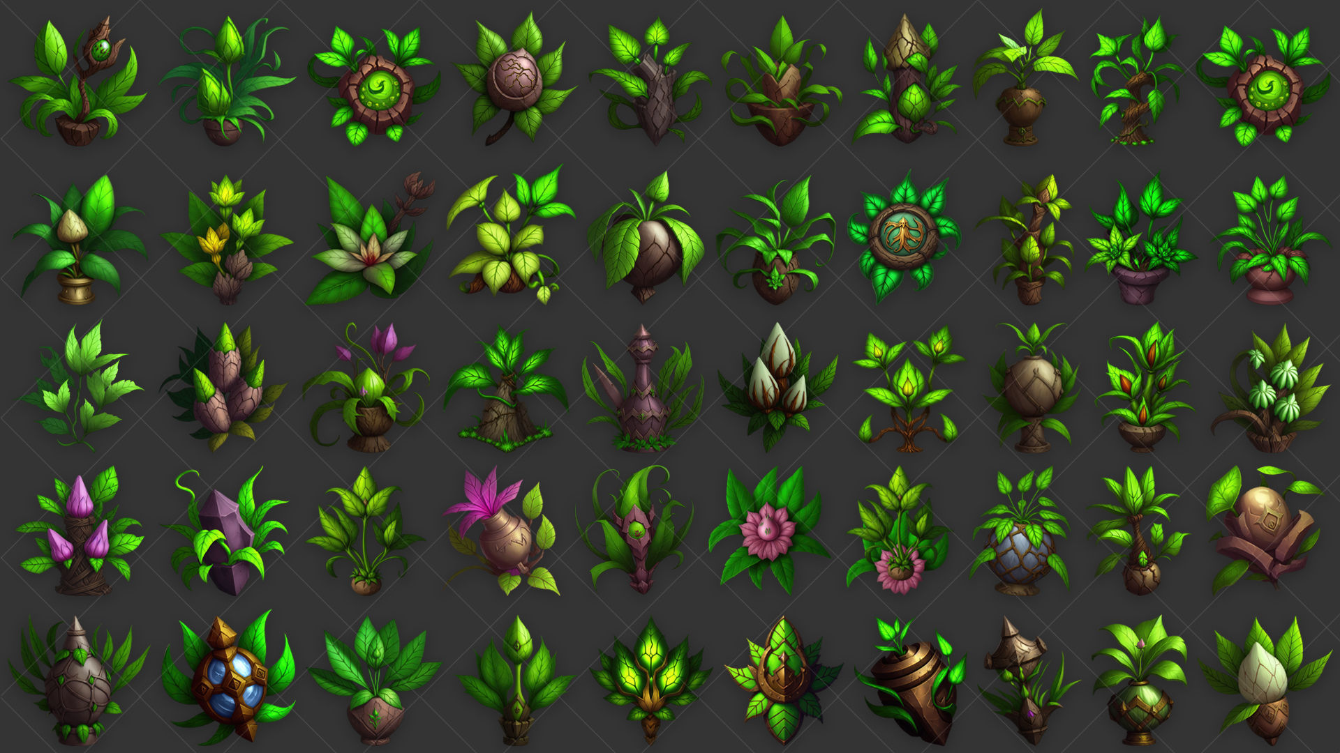 100 Fantasy Plant Props Game Asset Texture | CGTrader