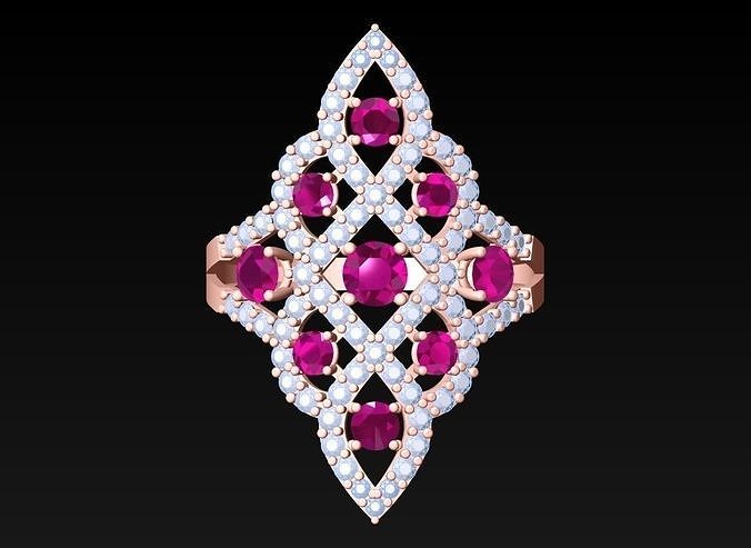 Diamond Ring - Womens Rings - N6509 3D model 3D printable | CGTrader