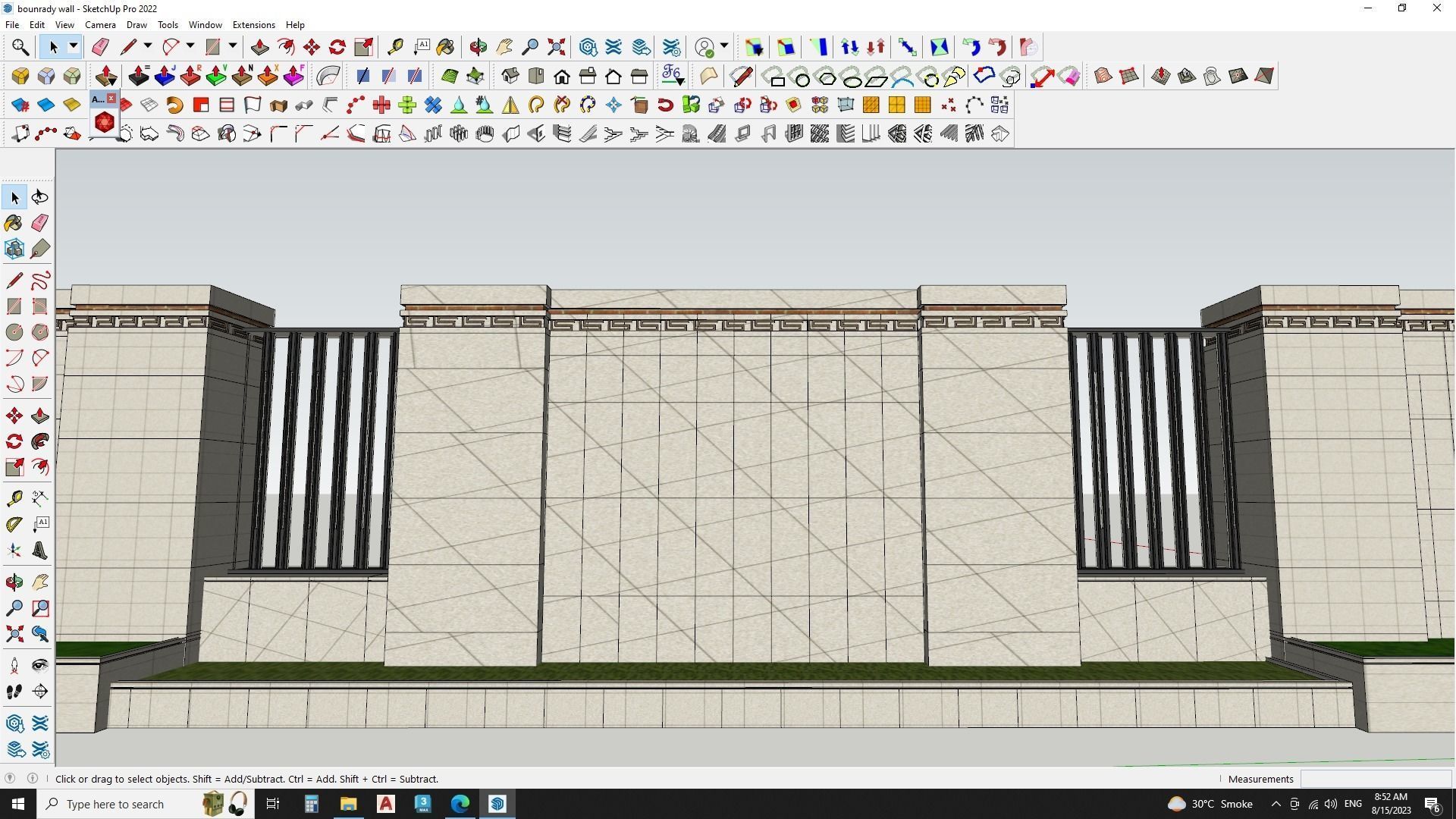 boundary wall 3d model 3D model | CGTrader
