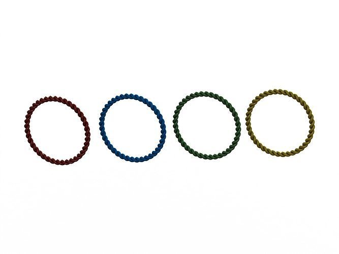 Silicone Braided Wristband 3D model 3D printable | CGTrader