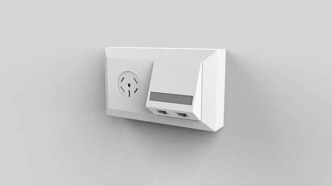 Ethernet and Telephone Outlets 3D model | CGTrader