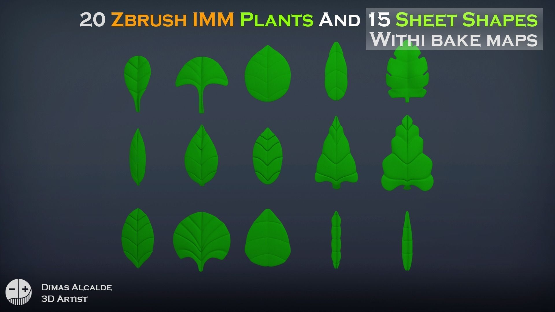 3D model 20 IMM PLANT Curve ZBrushes and 15 SHEETS geometry and Maps VR ...