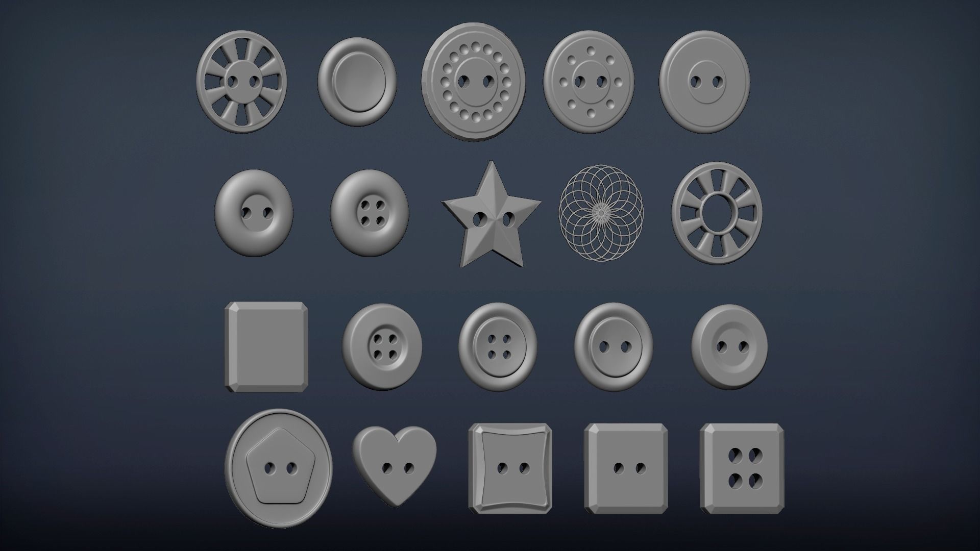 Cloth 41 buttons with and Without ROPE and Alphas Zbrush IMM 3D model ...