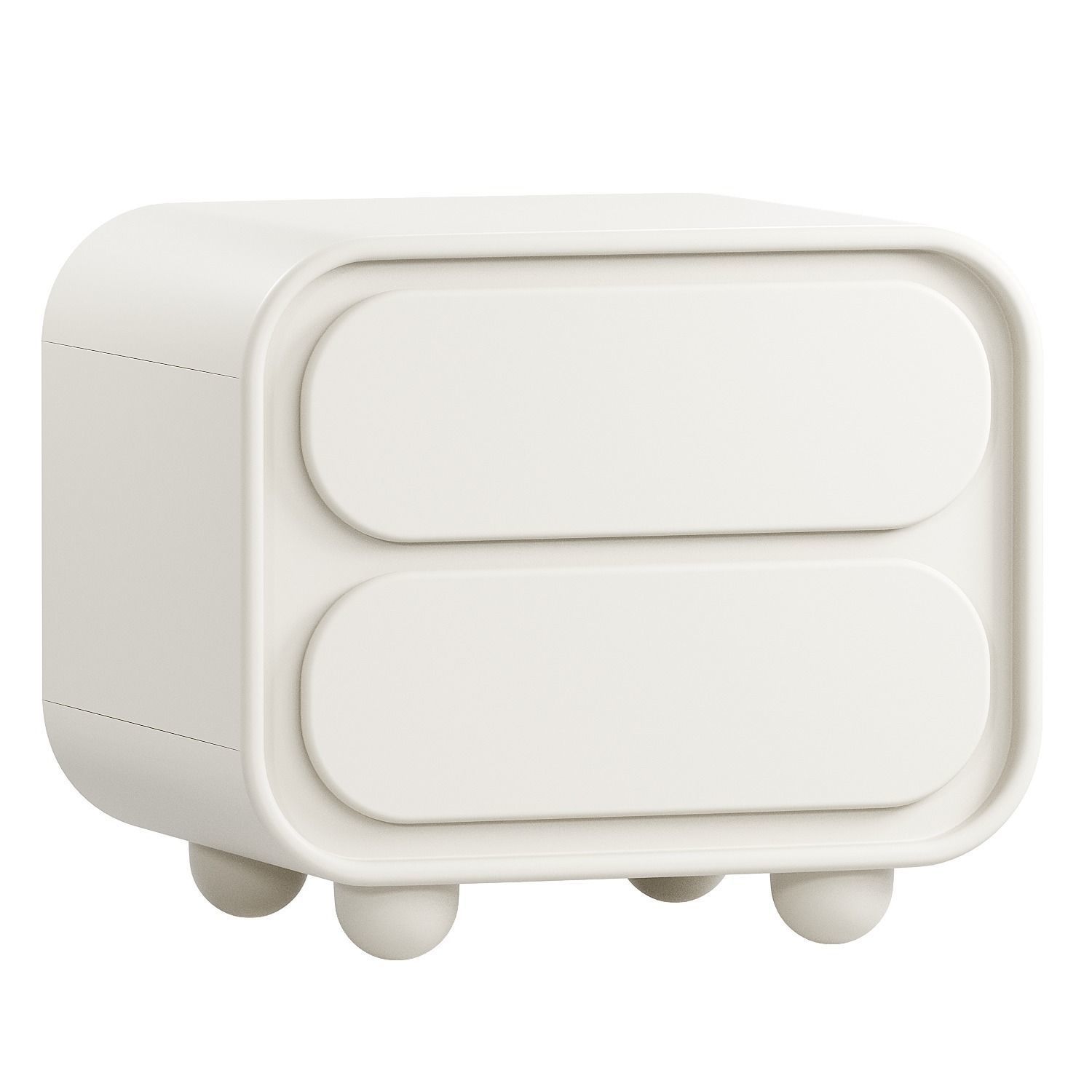 Curved Wooden Night Stand 3D model | CGTrader