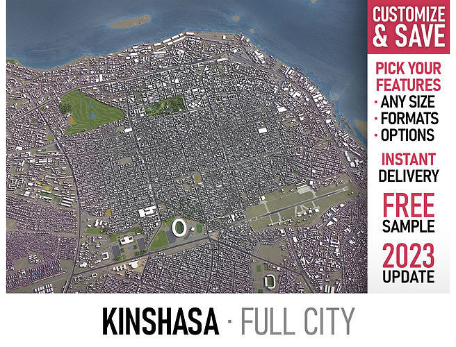 3D model Kinshasa - 3D City Model VR / AR / low-poly | CGTrader