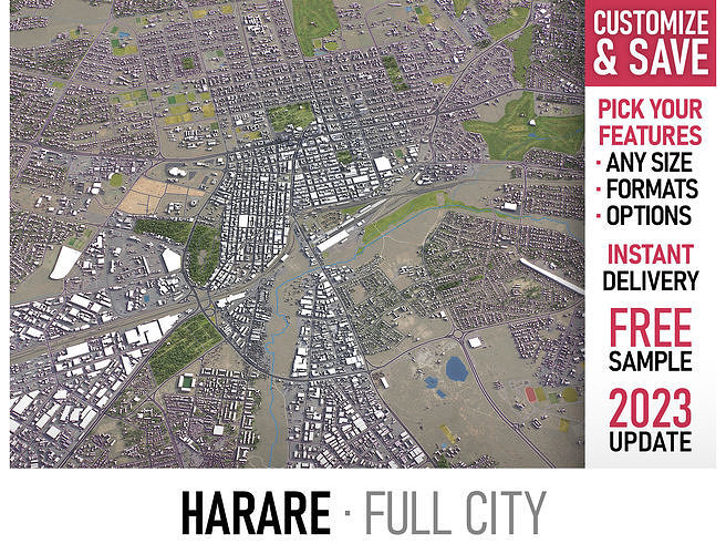 3D model Harare - 3D City Model VR / AR / low-poly | CGTrader