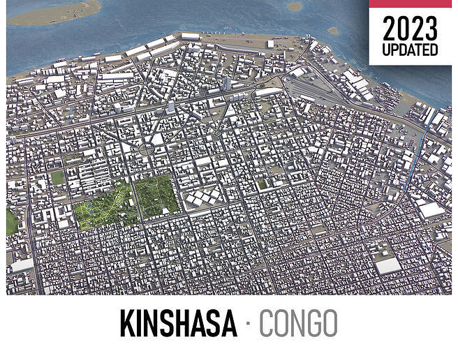 3D model Kinshasa - 3D City VR / AR / low-poly | CGTrader