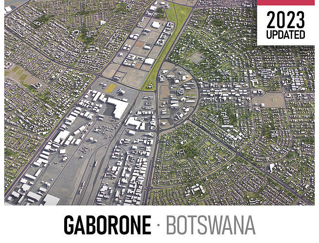 3D model Gaborone - 3D City VR / AR / low-poly | CGTrader