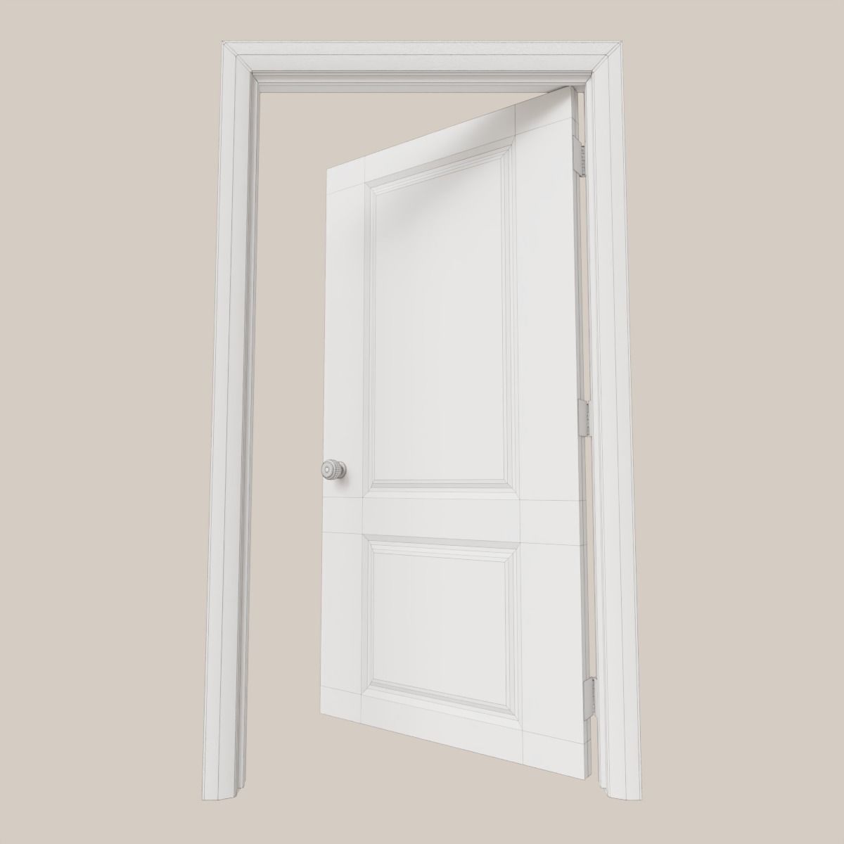 Two Panel Interior Door 3D model | CGTrader