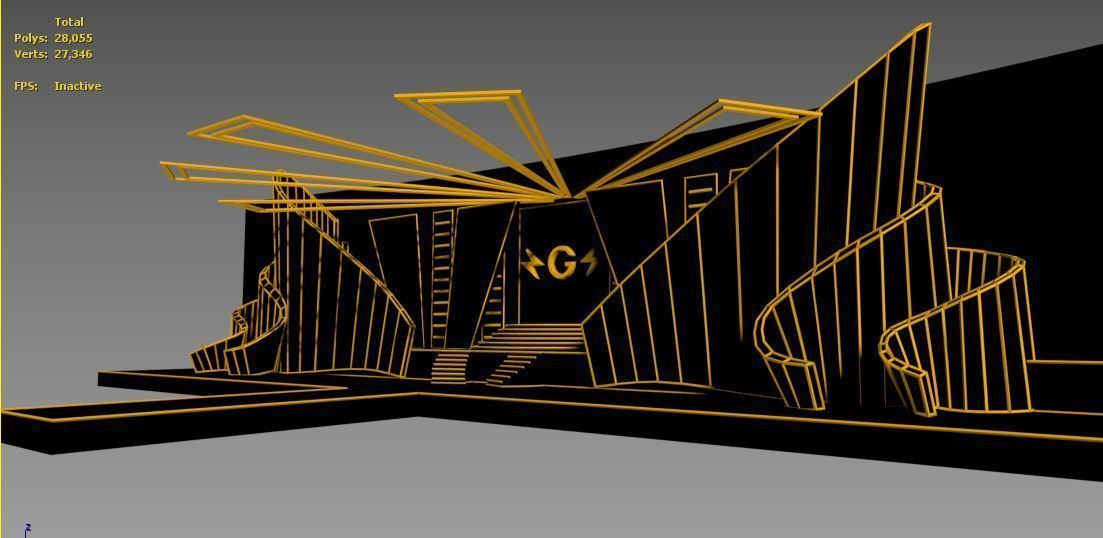 3D model Black and Gold Stage VR / AR / low-poly | CGTrader