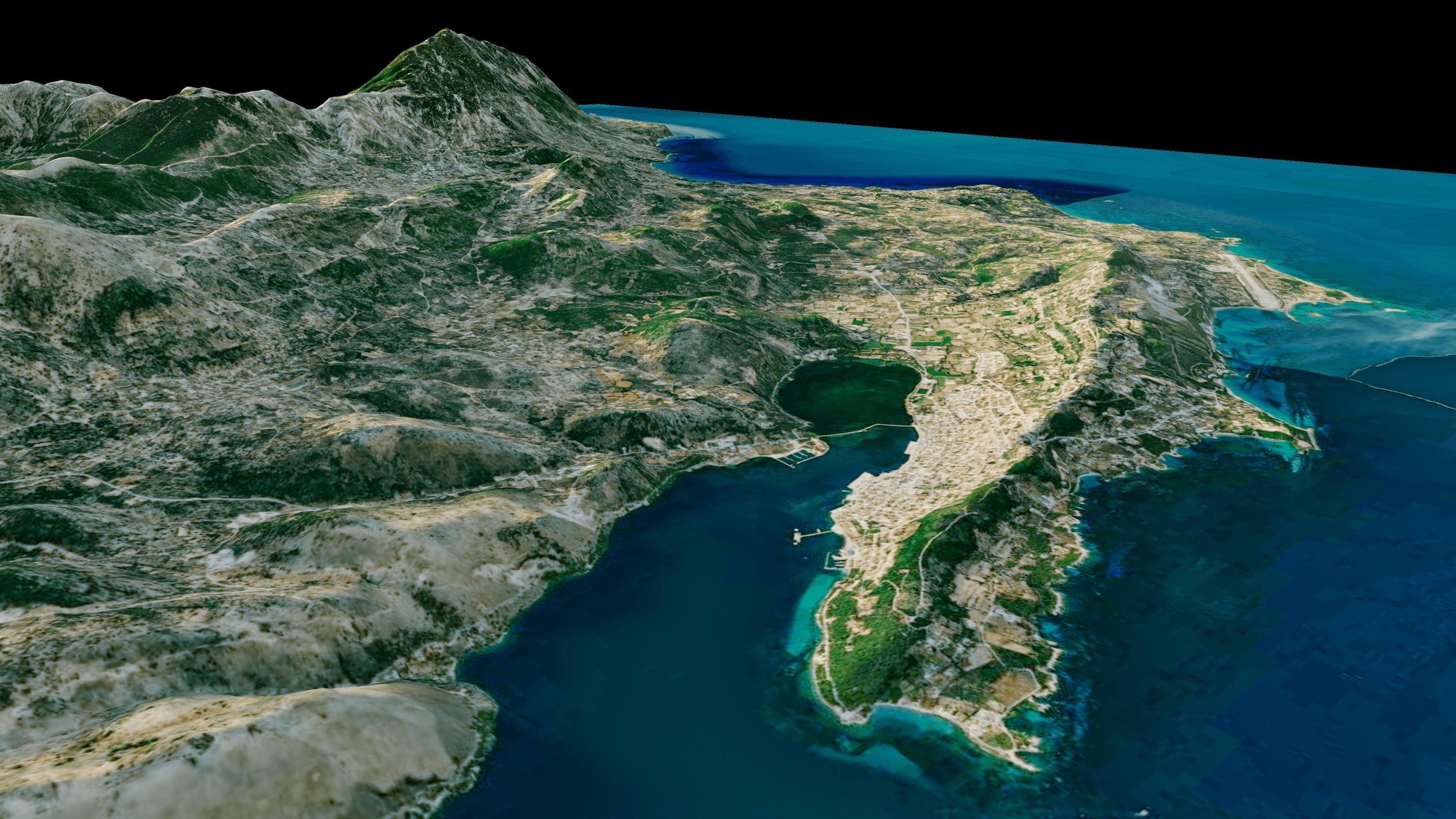 Cephalonia island full 3d model terrain 3D model | CGTrader