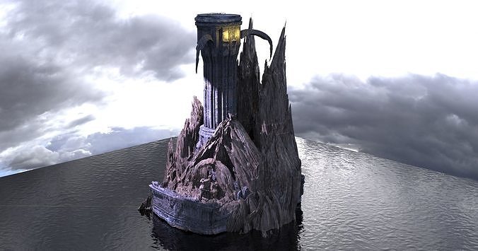 Dark Watchtower Beacon rocks 3D model | CGTrader