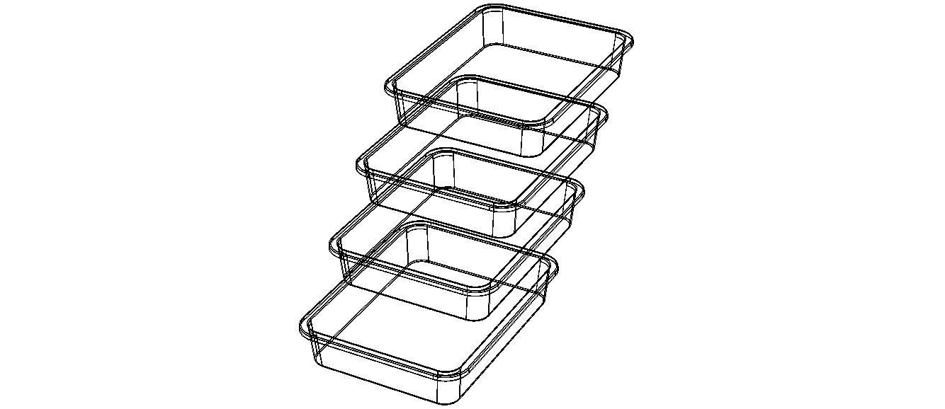 Rectangular Plastic Tray 30 Cms X 40 Cms X 8 Cms 3D model | CGTrader