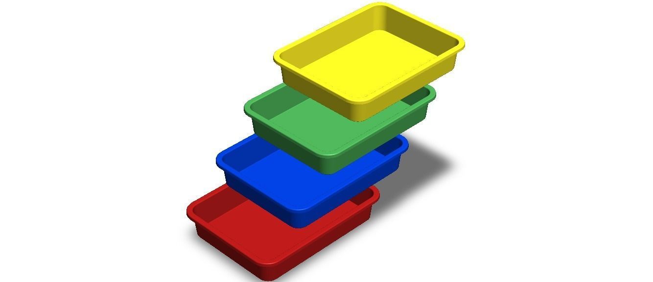 Rectangular Plastic Tray 30 Cms X 40 Cms X 8 Cms 3D model | CGTrader
