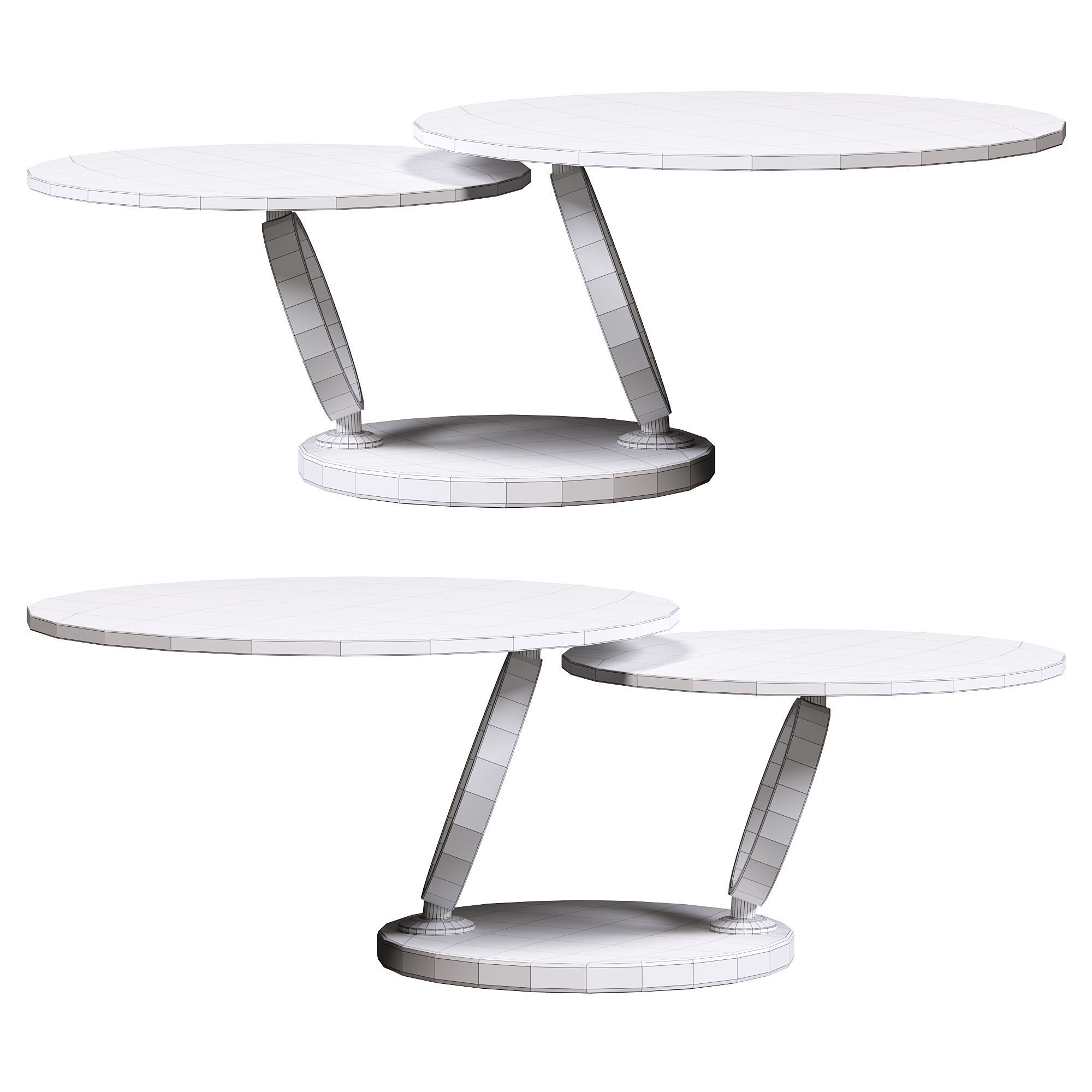 Modern white extendable coffee table by Homary 3D model | CGTrader