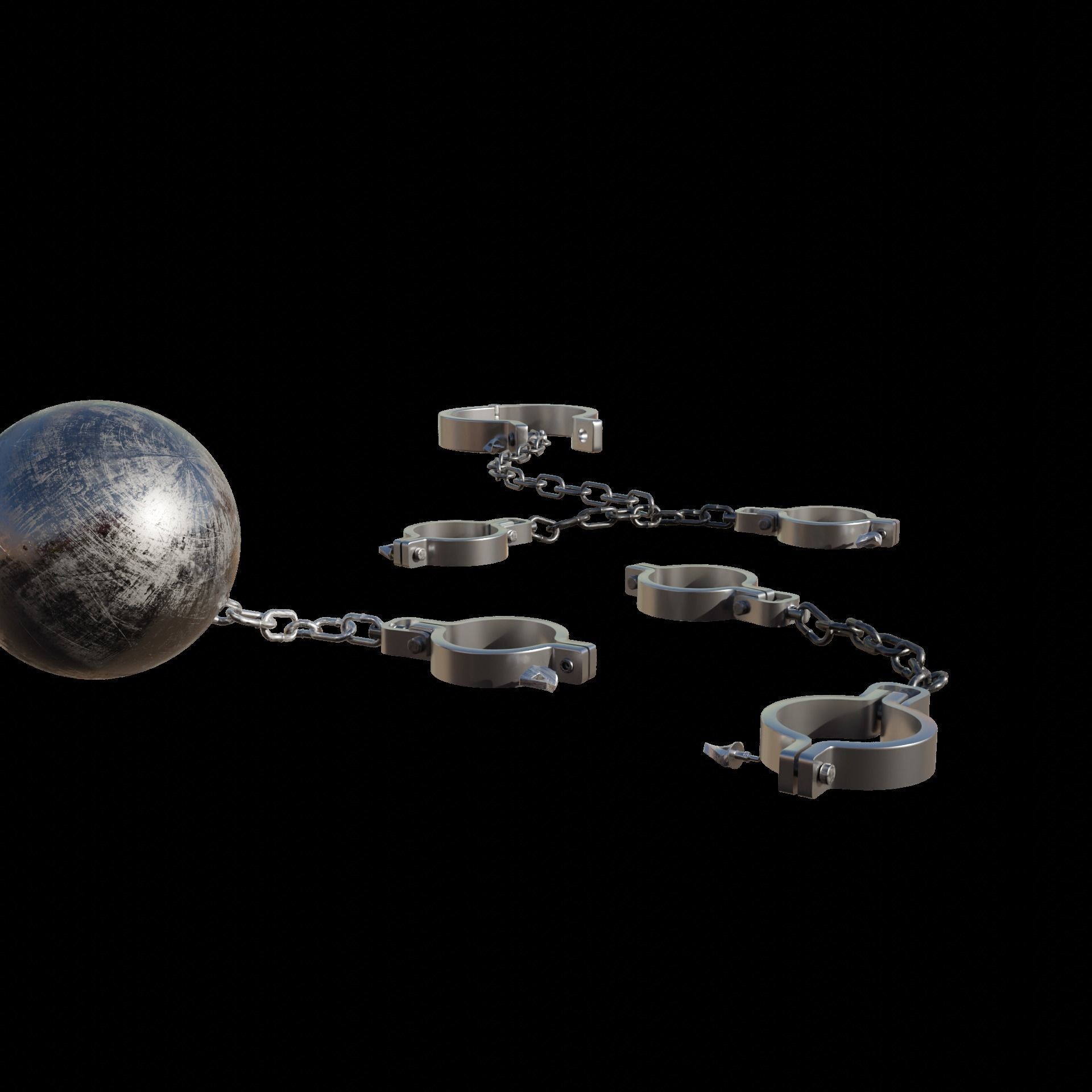 3D model Legs Hand And Neck Steel Shackles VR / AR / low-poly | CGTrader