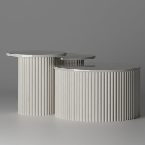 Fluted center table 3D model | CGTrader