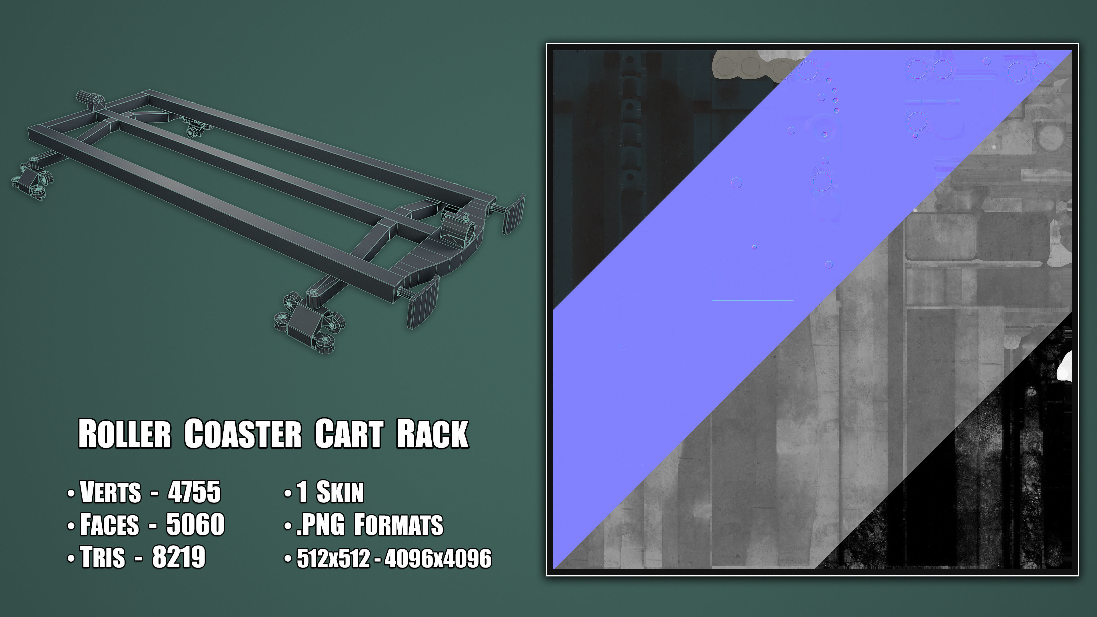 3D model Roller Coaster Cart VR / AR / low-poly | CGTrader
