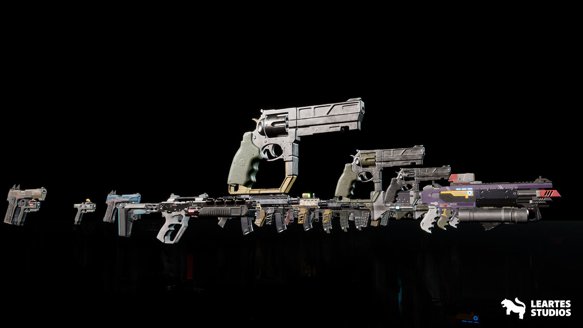 3D model Cyberpunk Weapons VR / AR / low-poly | CGTrader