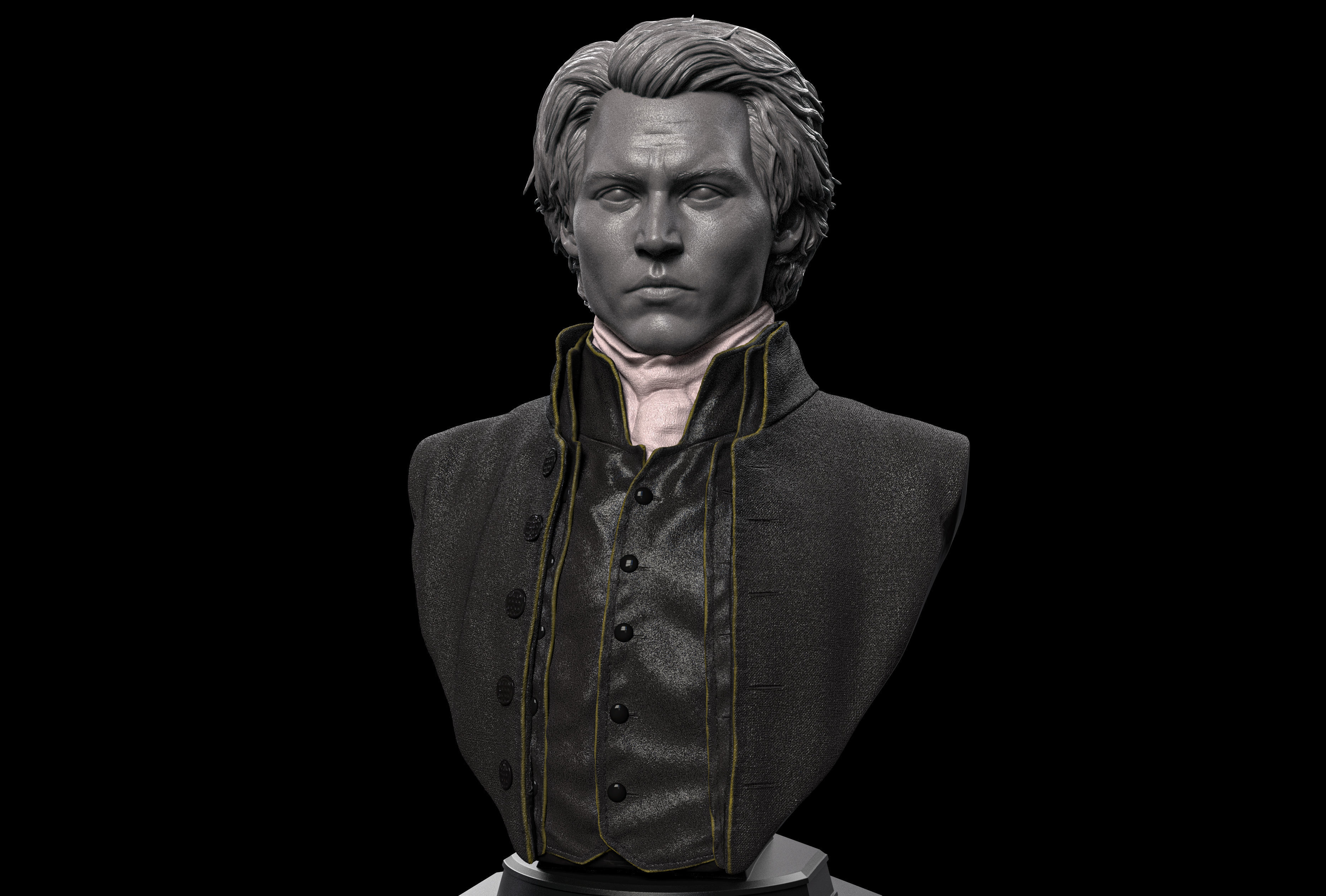 Johnny Depp- Ichabod Crane Bust 3D model 3D printable | CGTrader