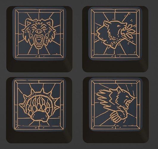 16x Diablo 4 Druid Keycaps 3D STL File Mechanical Keyboard 3D model 3D ...