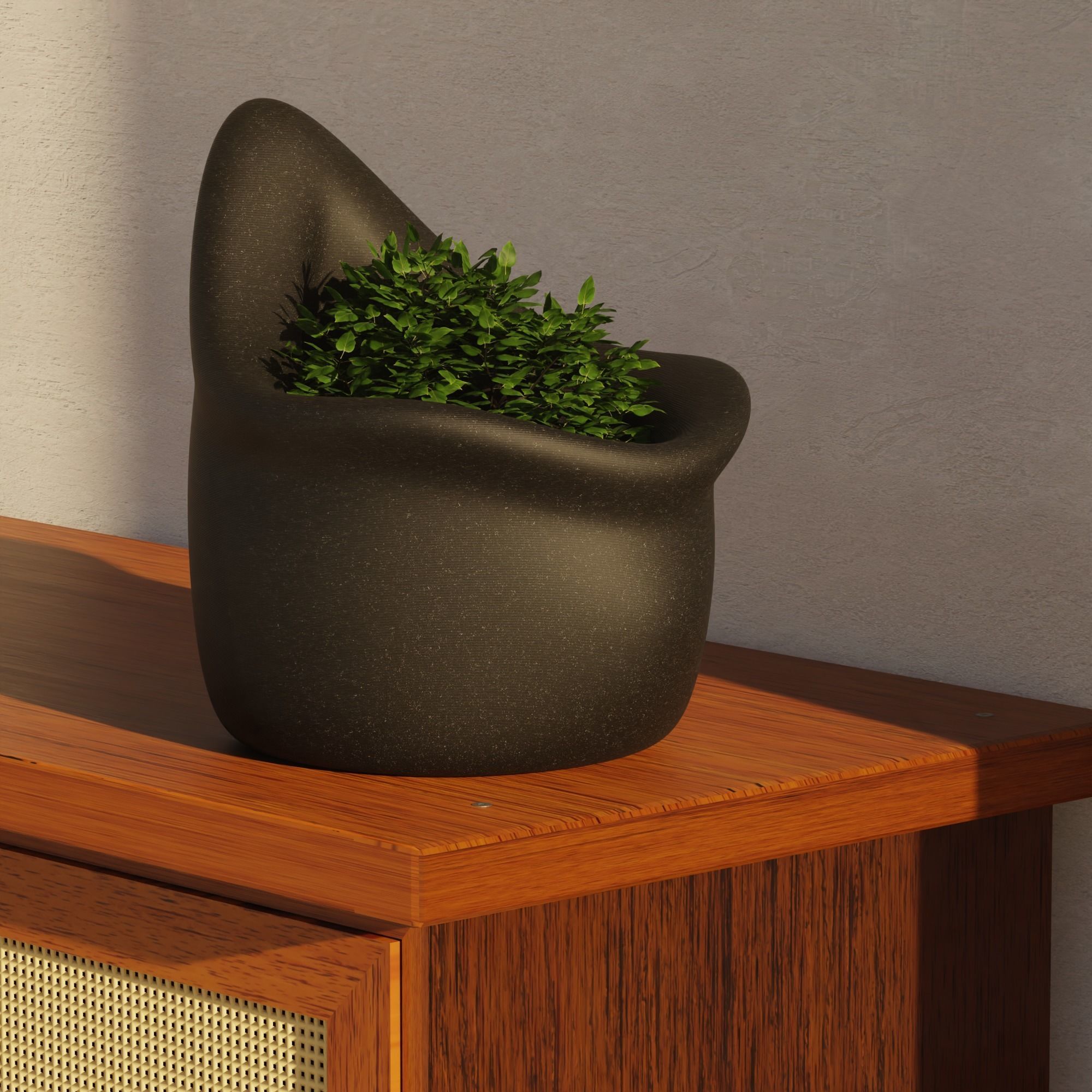 The Blue Concept STL File of Desk Organizer PenStand and Planter 3D ...